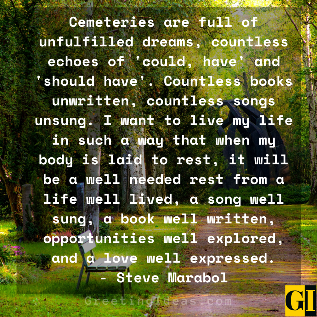 25 Peaceful Cemetery Quotes Sayings For Loved Ones