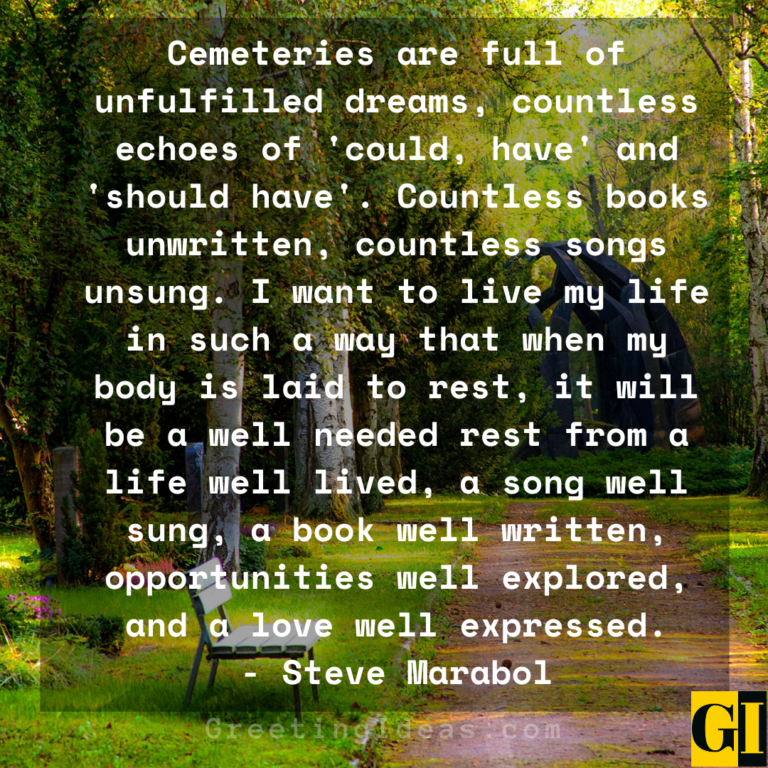 25 Peaceful Cemetery Quotes Sayings For Loved Ones